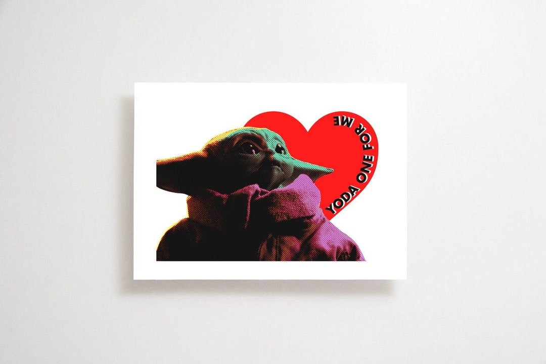 Love Card - Yoda One for Me - Baby Yoda Folded Cards With Envelope ...