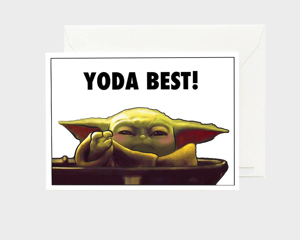 Yoda Best Greeting Card Baby Yoda Star Wars Valentine's Day Card Love ...