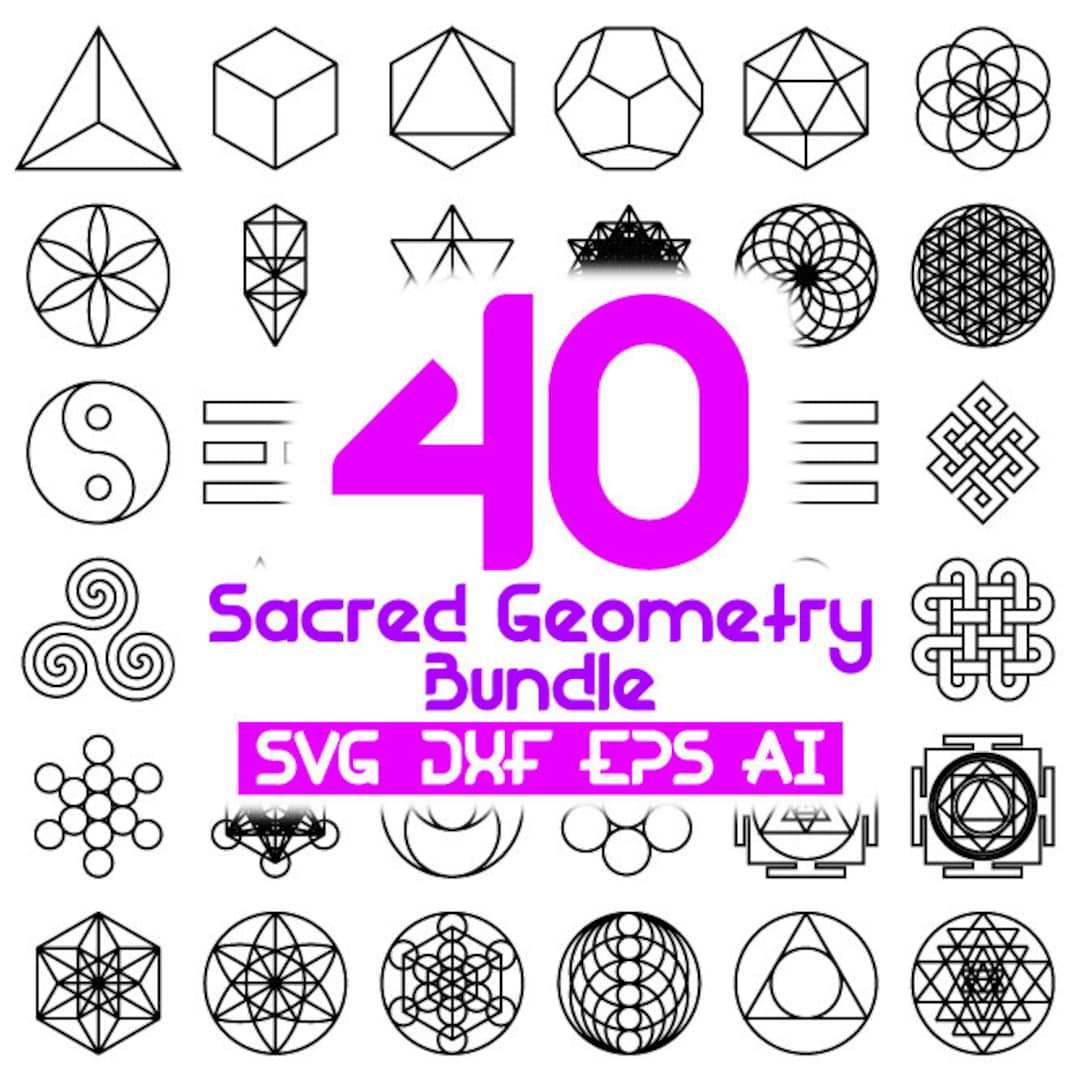 40 Sacred Geometry Bundle - Svg Dxf Eps and Ai Files for Laser CNC and ...