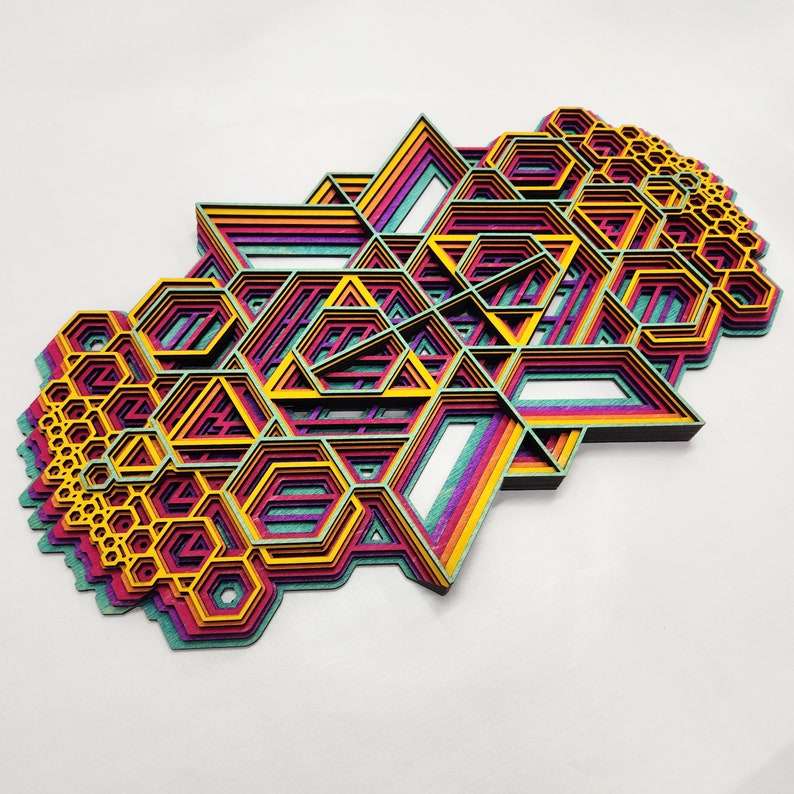 Hexagonal Style - Layered Wall Art - Svg Dxf Eps Ai - for Commercial ...