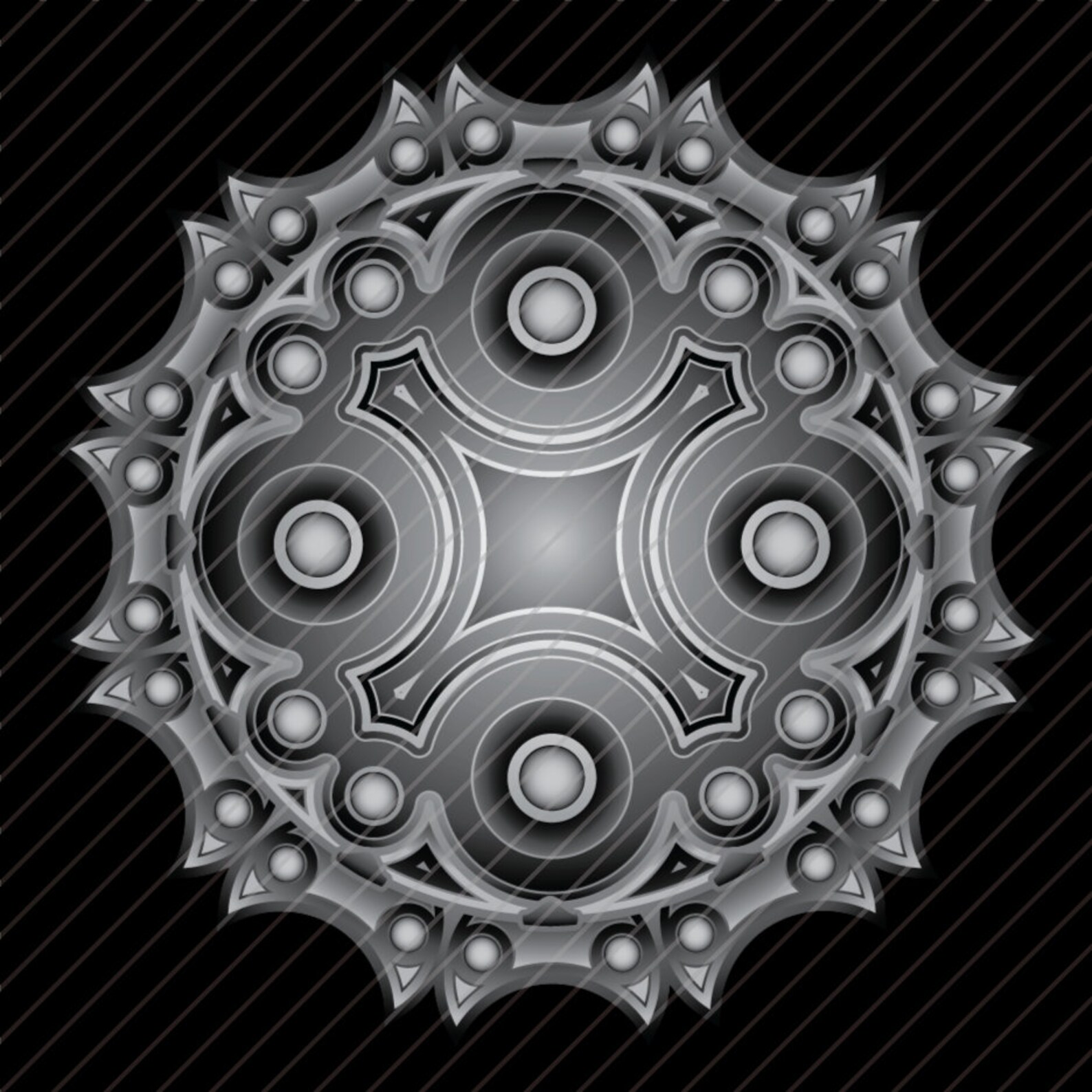 3D Engrave Geometric Mandala Depth Map for Glowforge PNG | Etsy