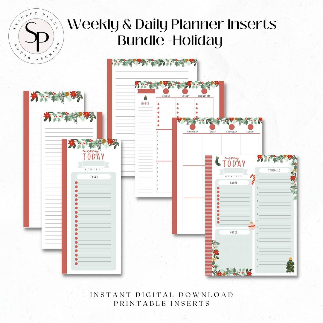 Printable Weekly and Daily Planner Inserts Bundle Classic Size ...