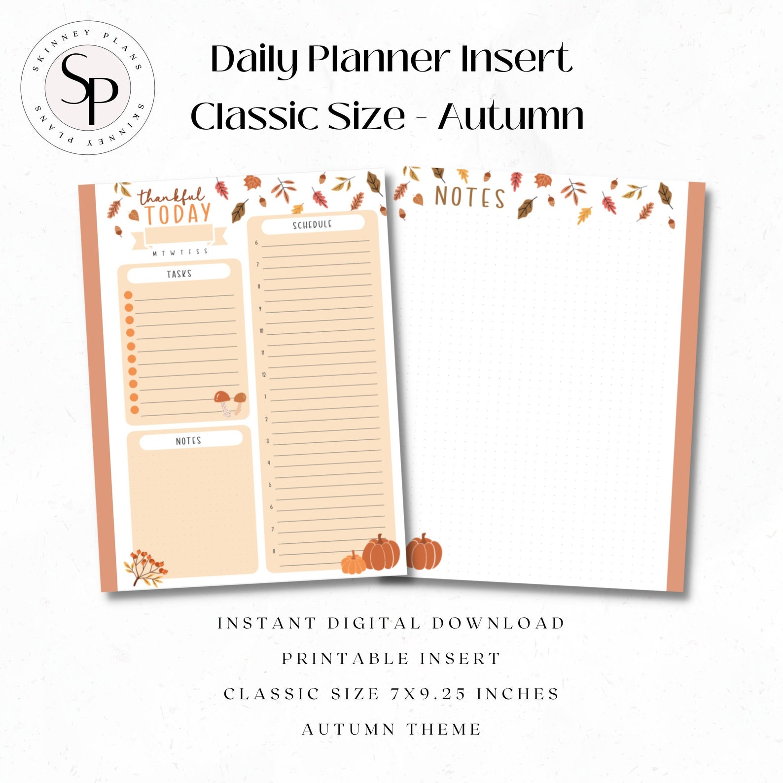 Printable Daily Planner Inserts Classic Size 7 X 9.25in Discbound ...