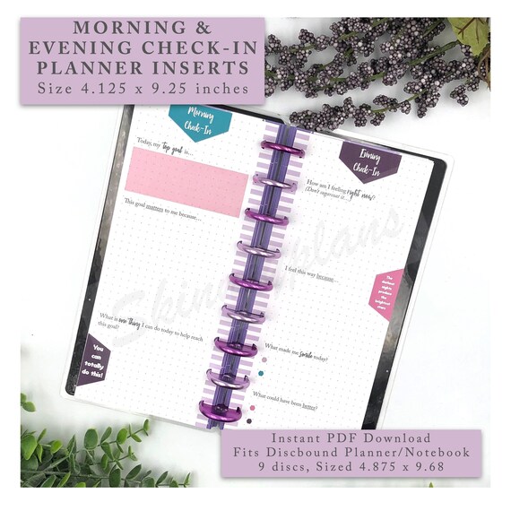 Printable Morning and Evening Check-in Planner Inserts Size - Etsy
