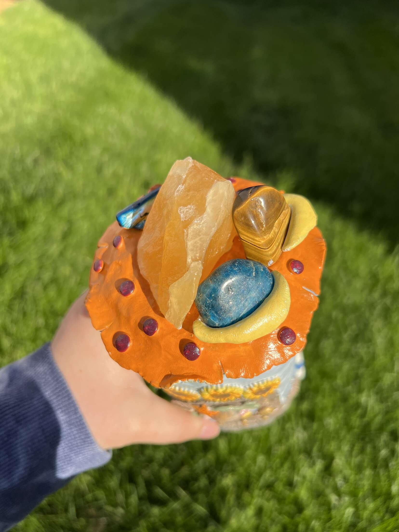 Three Flowers Mushroom House Jar - Etsy