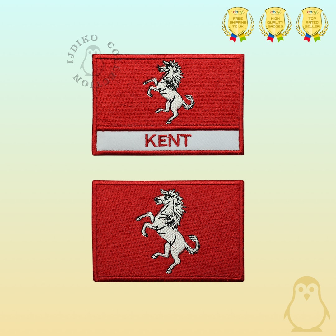 UK KENT County Flag Embroidered Iron on Patch Sew on Badge - Etsy