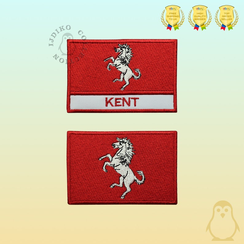 UK KENT County Flag Embroidered Iron on Patch Sew on Badge | Etsy