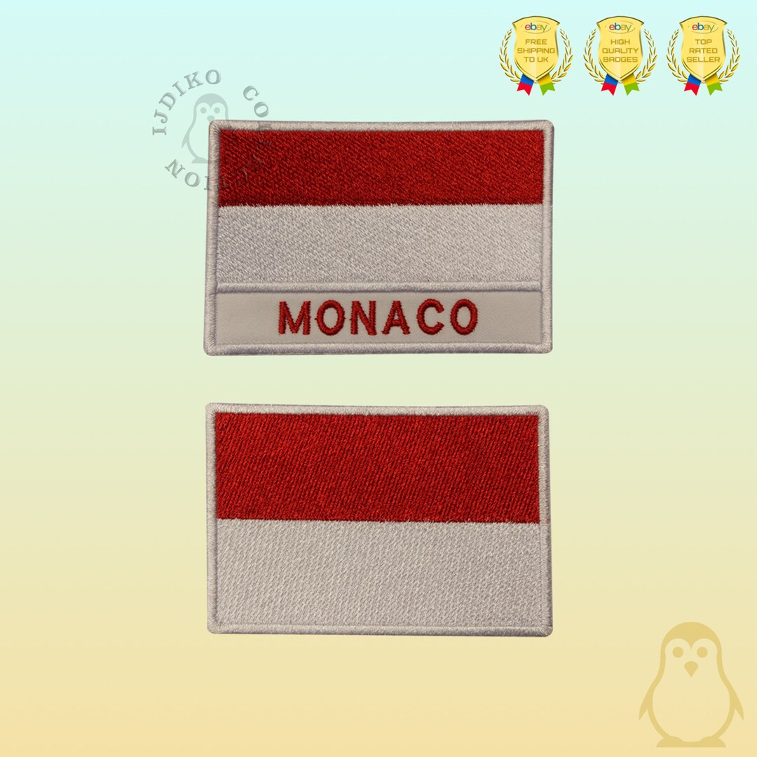 Monaco National Flag Embroidered Iron on Patch Sew on Badge Applique - Etsy