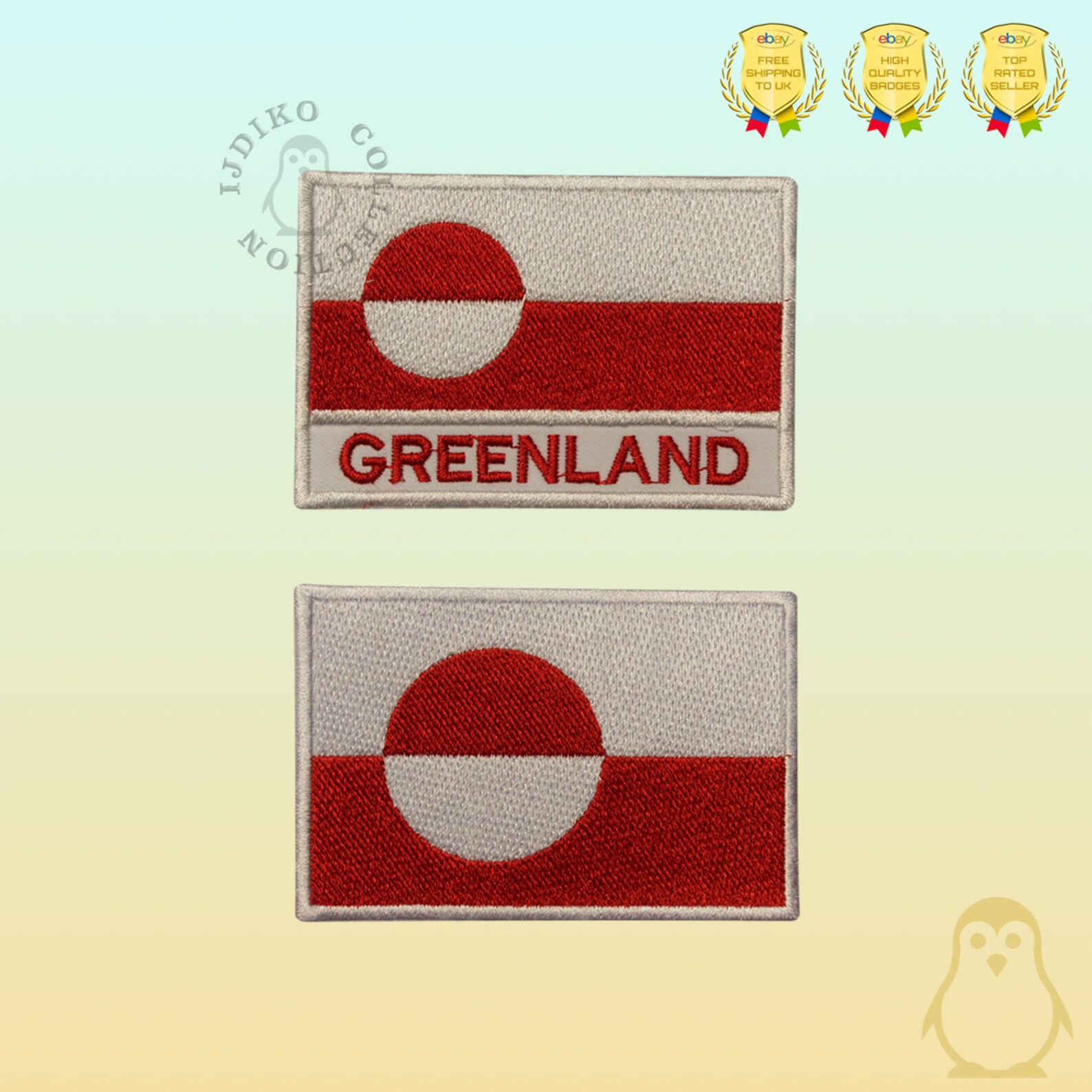 Greenland National Flag Embroidered Iron on Patch Sew on Badge - Etsy