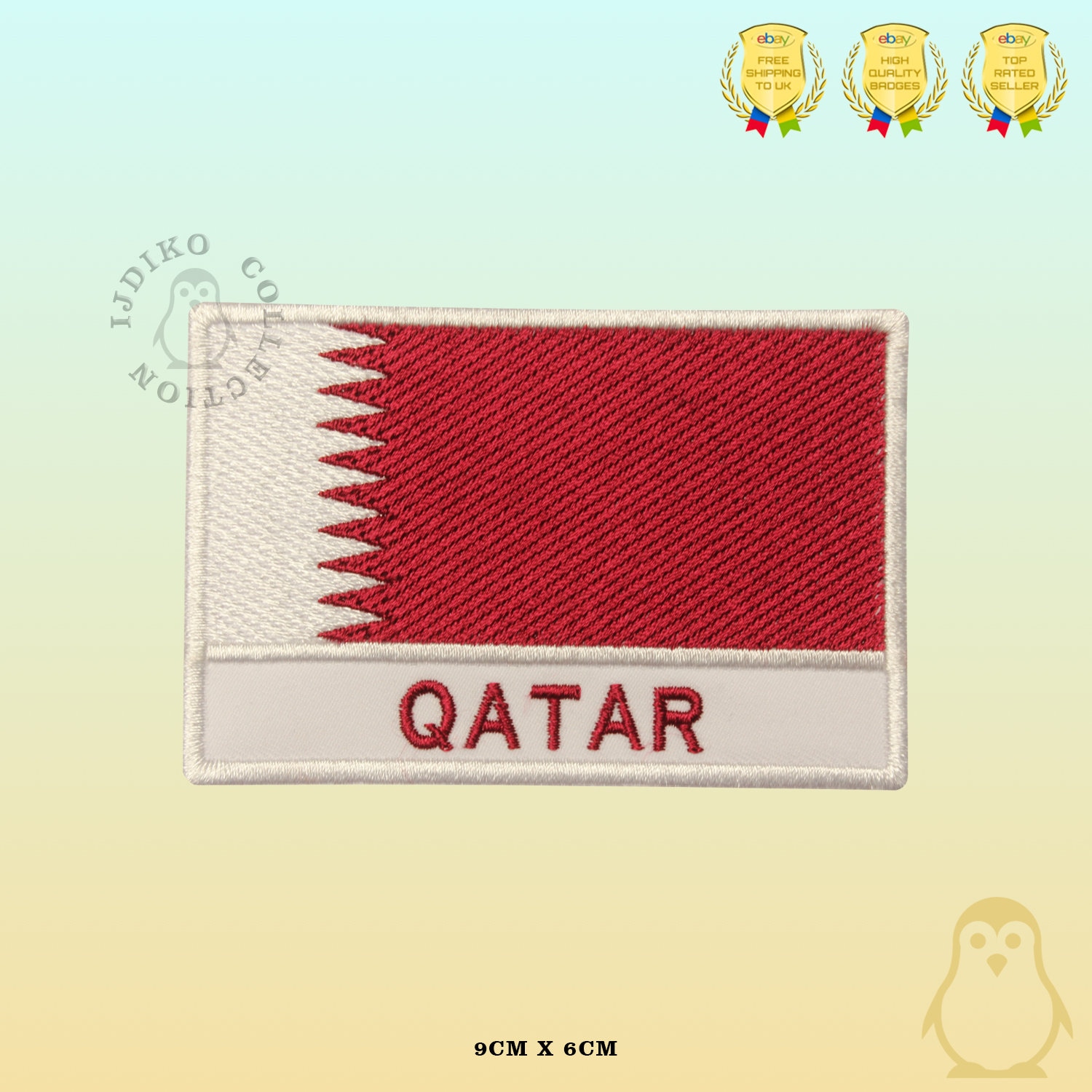 Qatar National Flag Embroidered Iron on Patch Sew on Badge Applique - Etsy