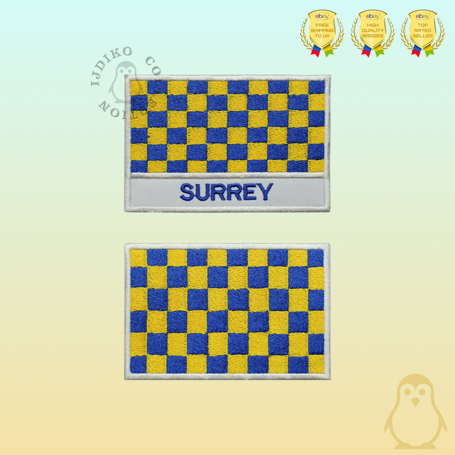 UK SURREY County Flag Embroidered Iron on Patch Sew on Badge - Etsy