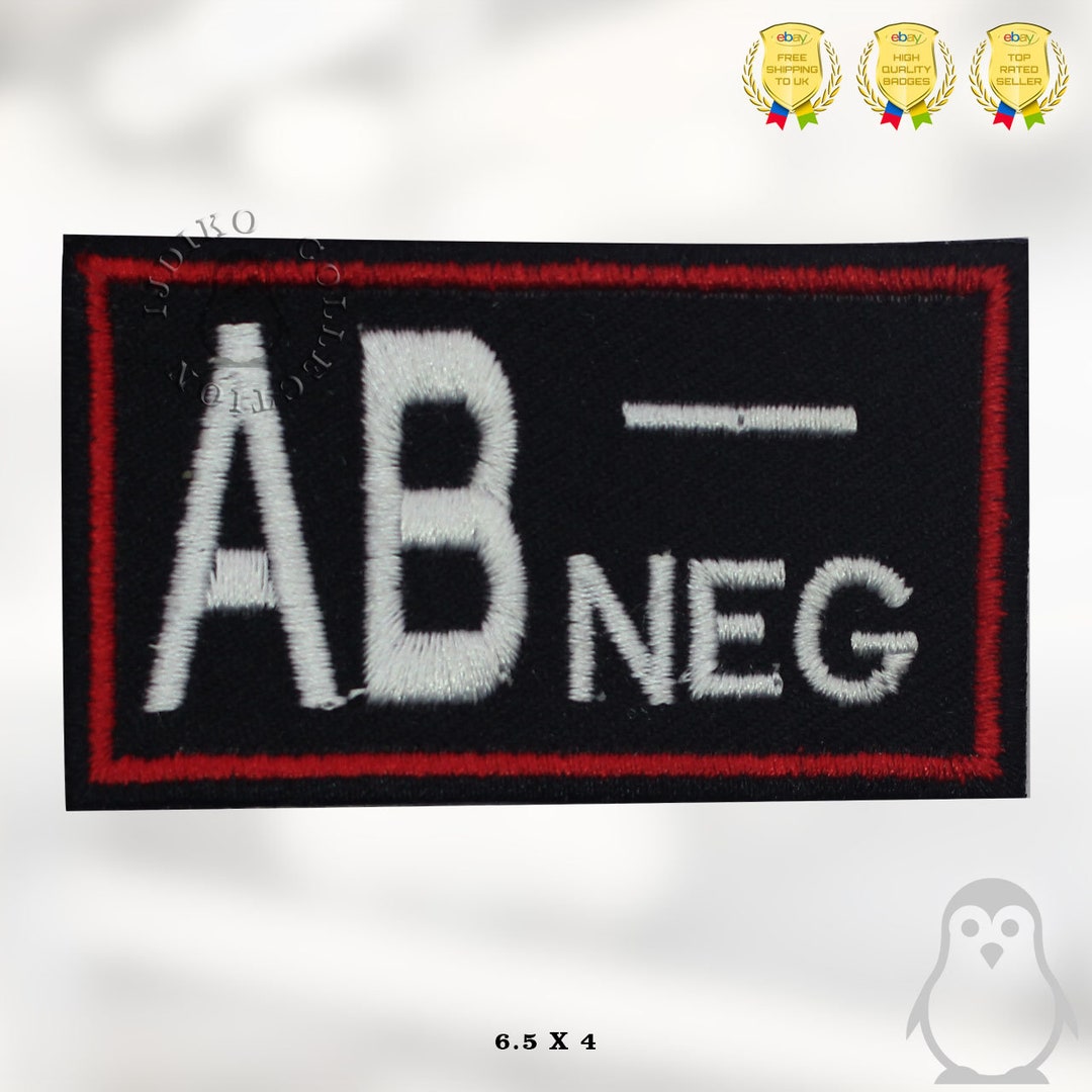 AB Blood Group Square Patch Embroidered Iron on Patch Sew on - Etsy