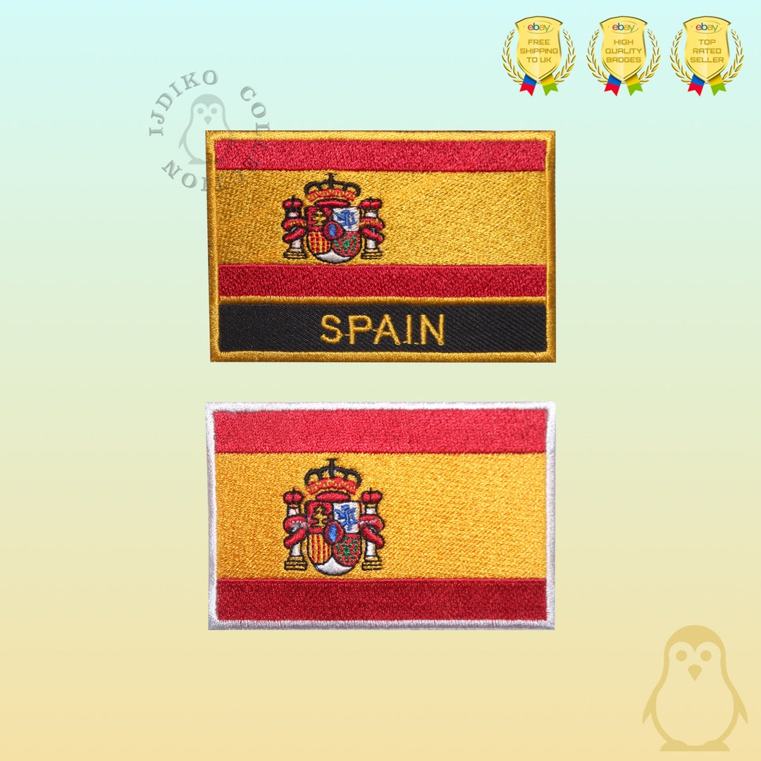 Spain National Flag Embroidered Iron on Patch Sew on Badge Applique - Etsy