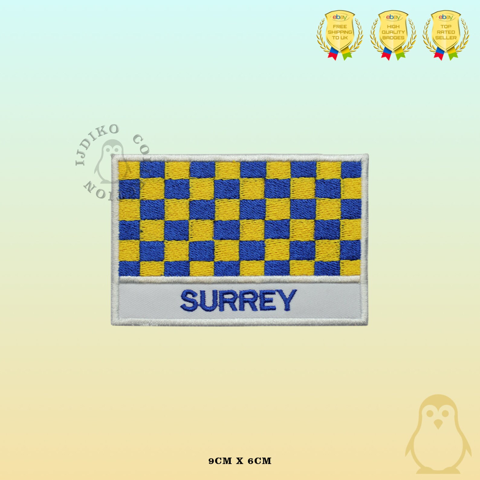 UK SURREY County Flag Embroidered Iron on Patch Sew on Badge - Etsy