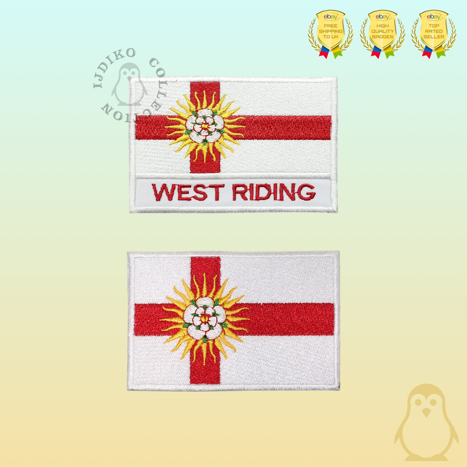 UK WEST RIDING County Flag Embroidered Iron on Patch Sew on - Etsy UK