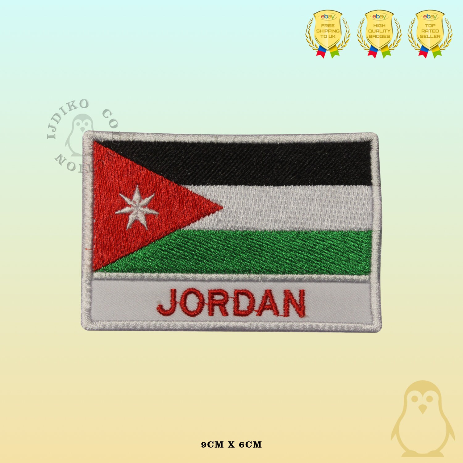 Jordan National Flag Embroidered Iron on Patch Sew on Badge Applique - Etsy