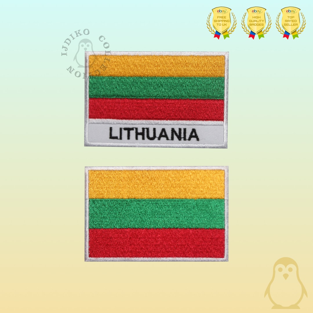 Lithuania National Flag Embroidered Iron on Patch Sew on Badge Applique ...
