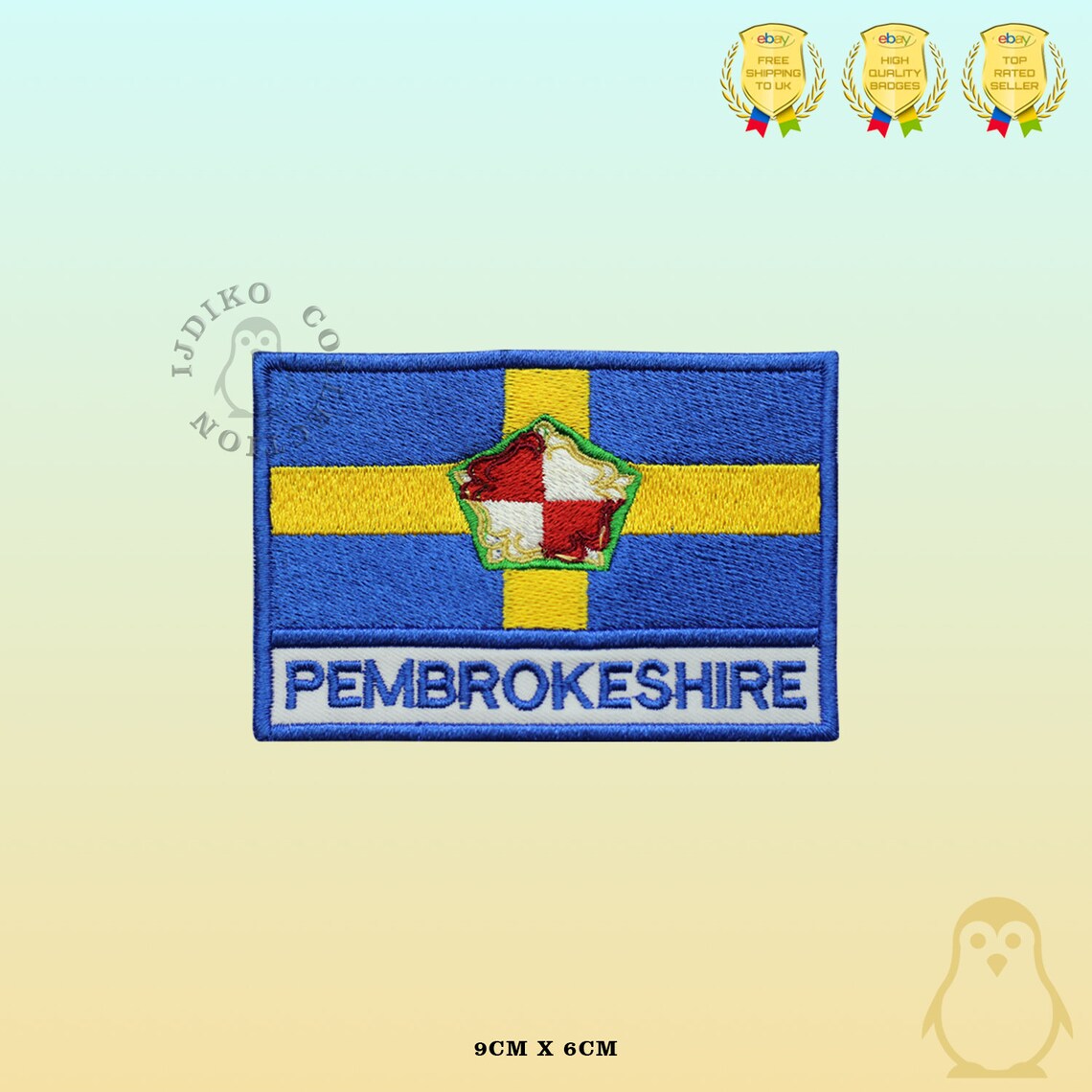 UK PEMBROKESHIRE County Flag Embroidered Iron on Patch Sew on - Etsy