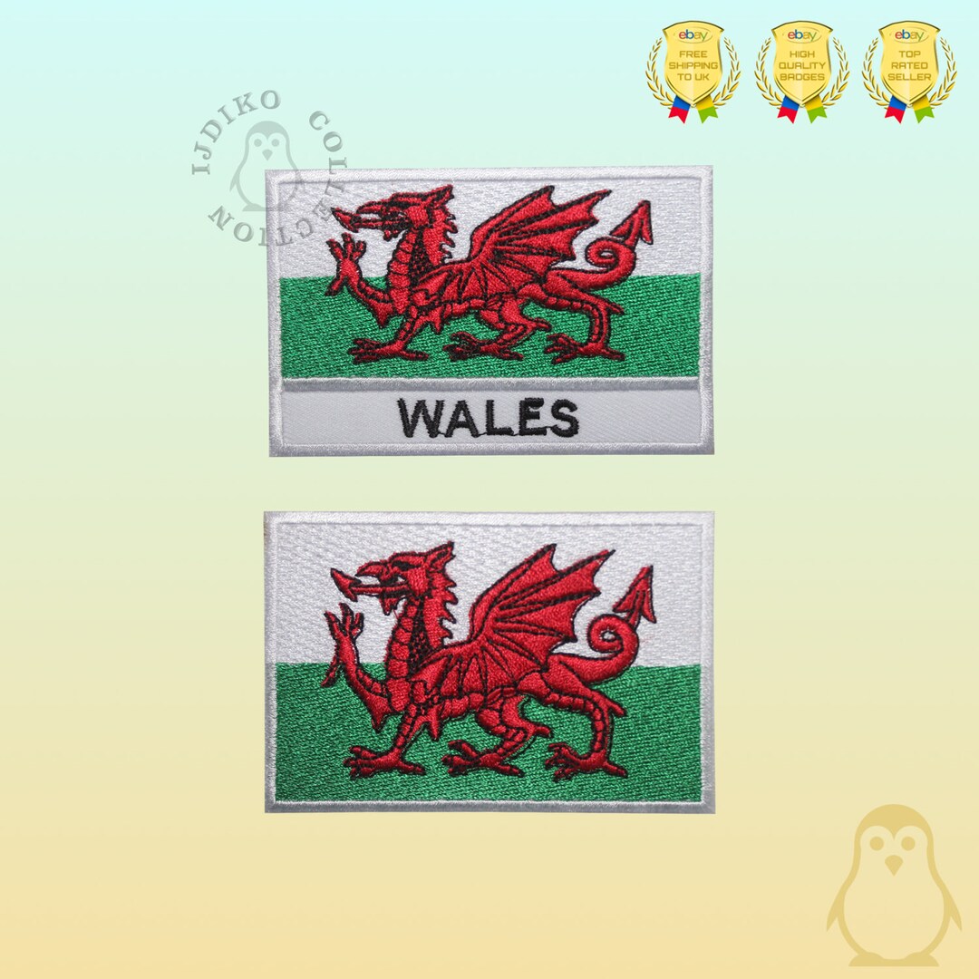 Wales National Flag Embroidered Iron on Patch Sew on Badge Applique - Etsy