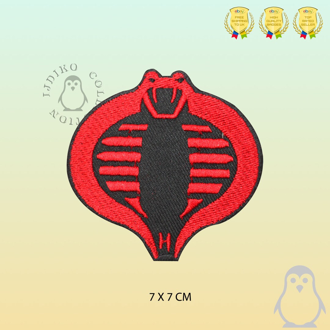 G I Joe Cobra Patch Embroidered Iron on Patch Sew on Badge Applique - Etsy