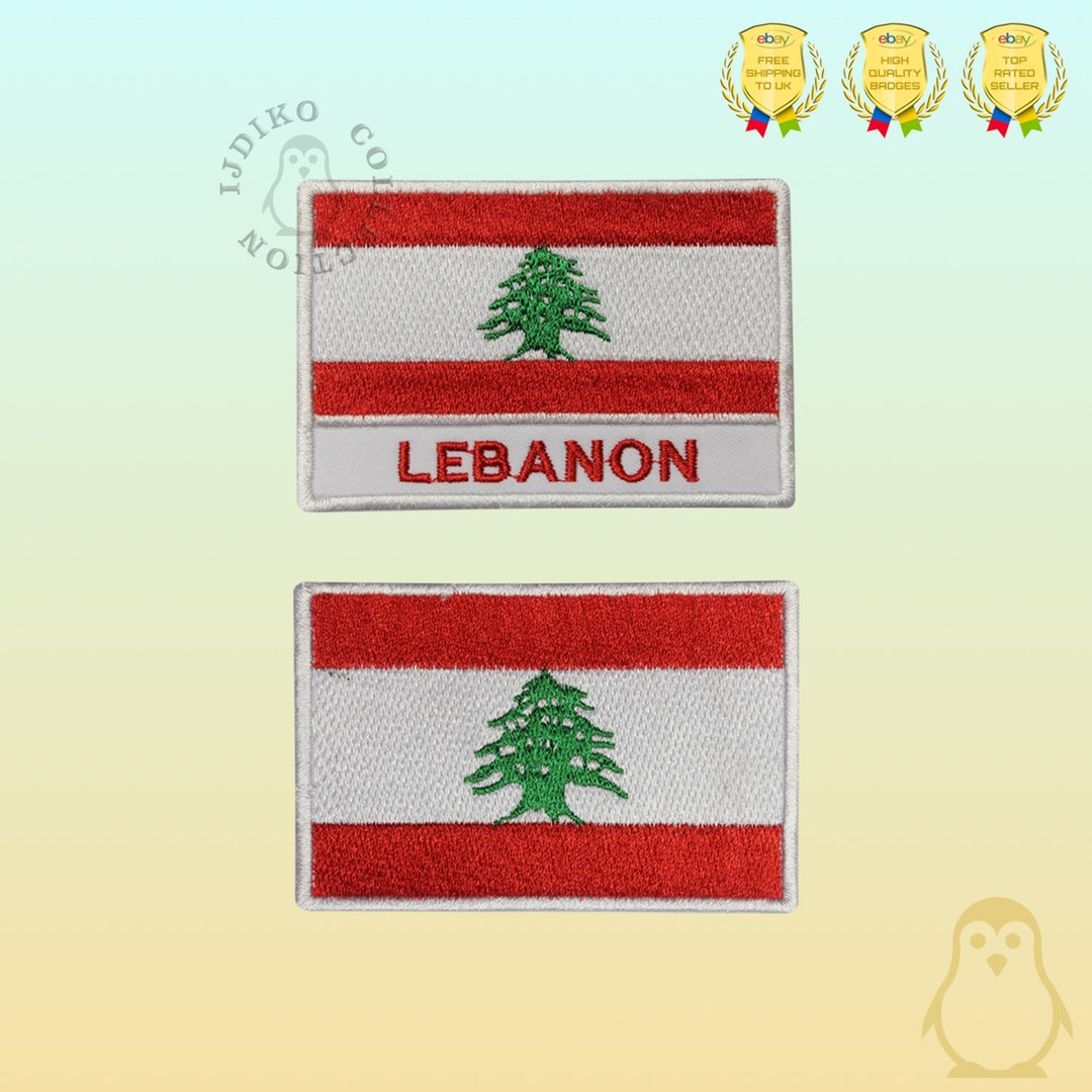 Lebanon National Flag Embroidered Iron on Patch Sew on Badge Applique ...