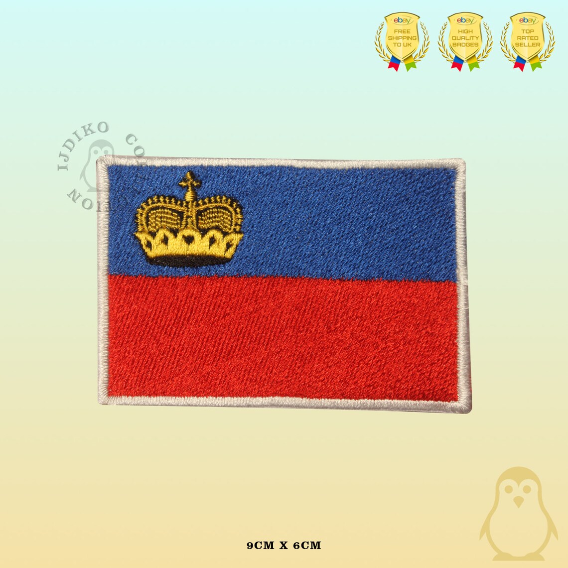 Liechtenstein National Flag Embroidered Iron on Patch Sew on Badge ...