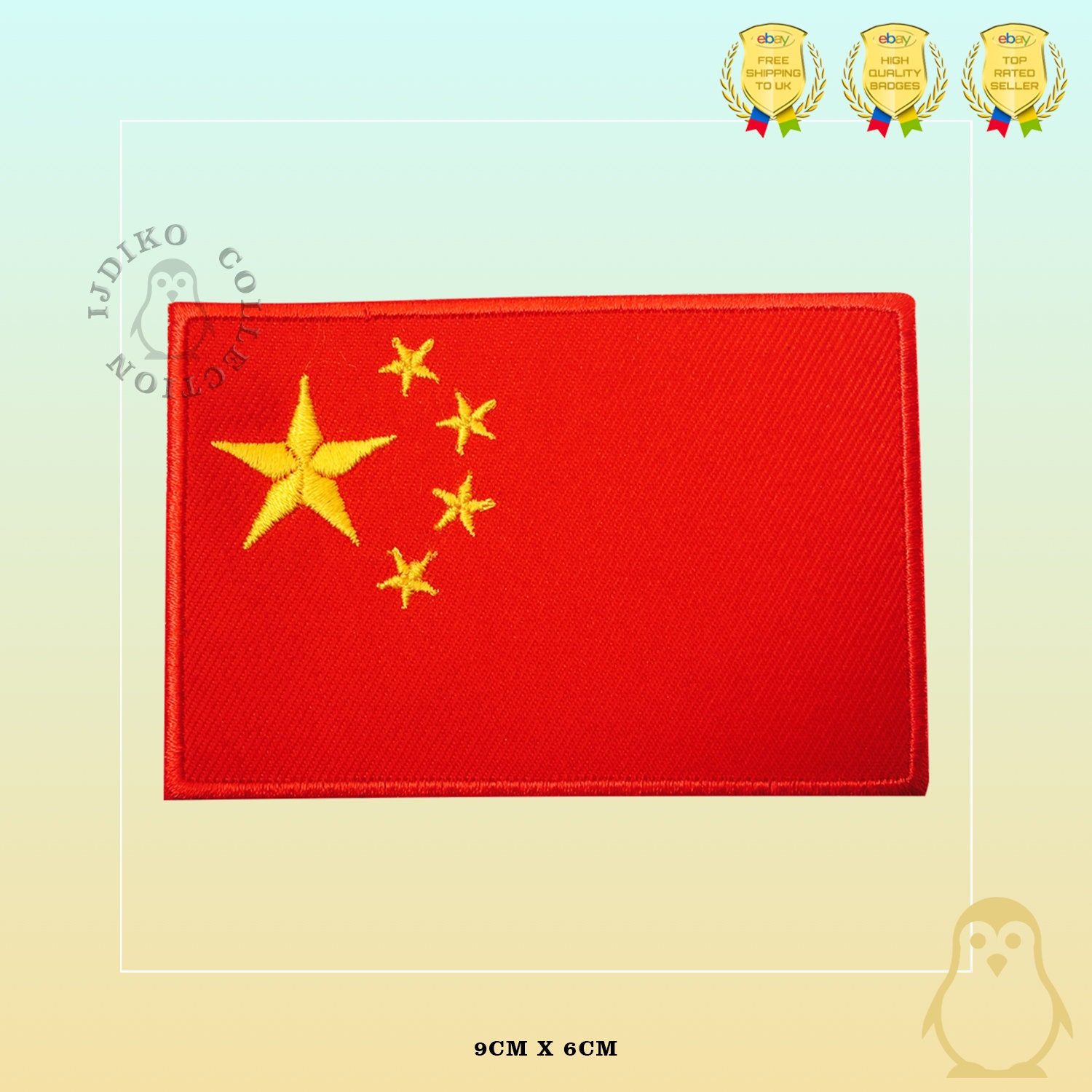 China National Flag Embroidered Iron on Patch Sew on Badge Applique - Etsy