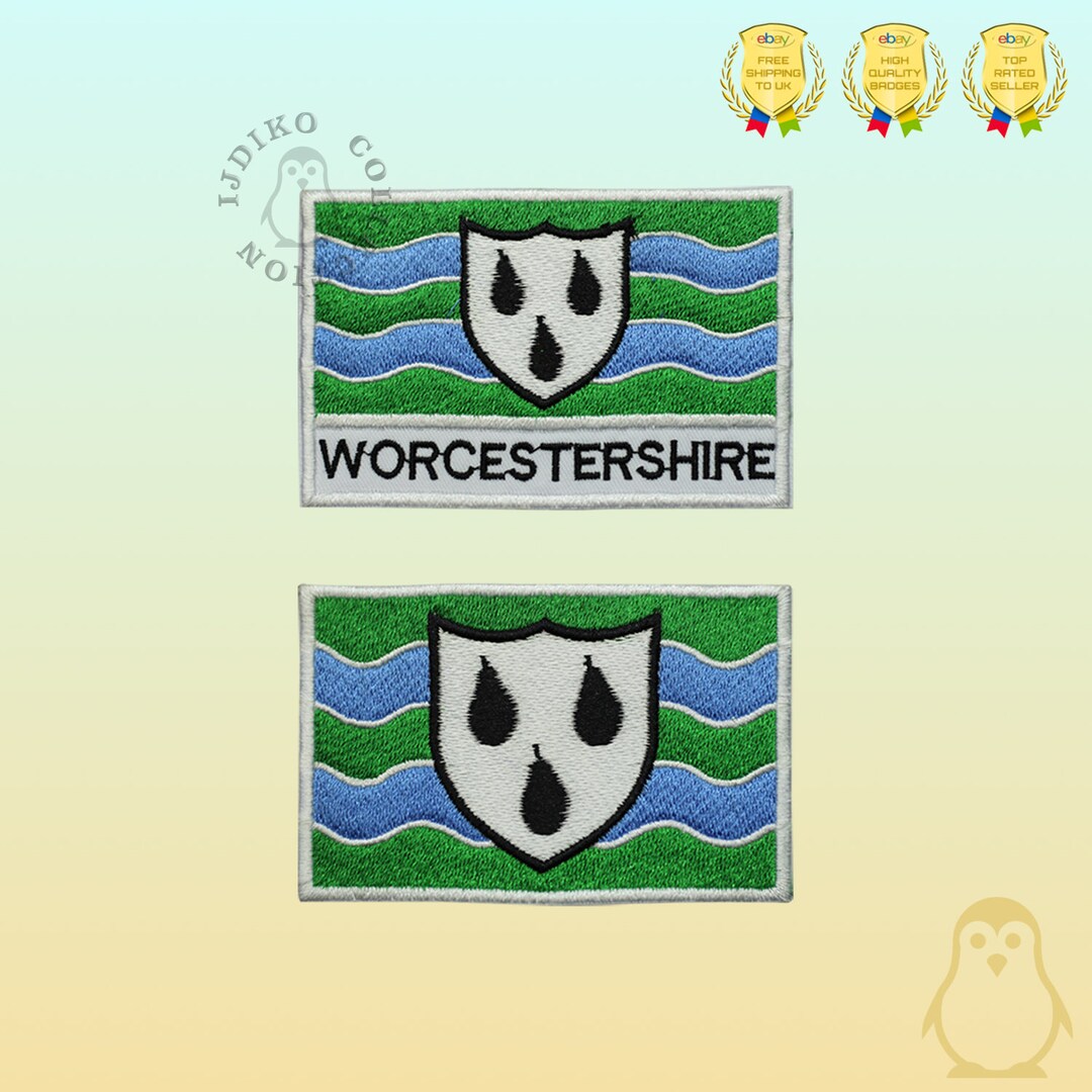 UK WORCESTERSHIRE County Flag Embroidered Iron on Patch Sew on - Etsy