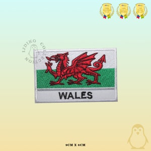Wales National Flag Embroidered Iron on Patch Sew on Badge Applique - Etsy