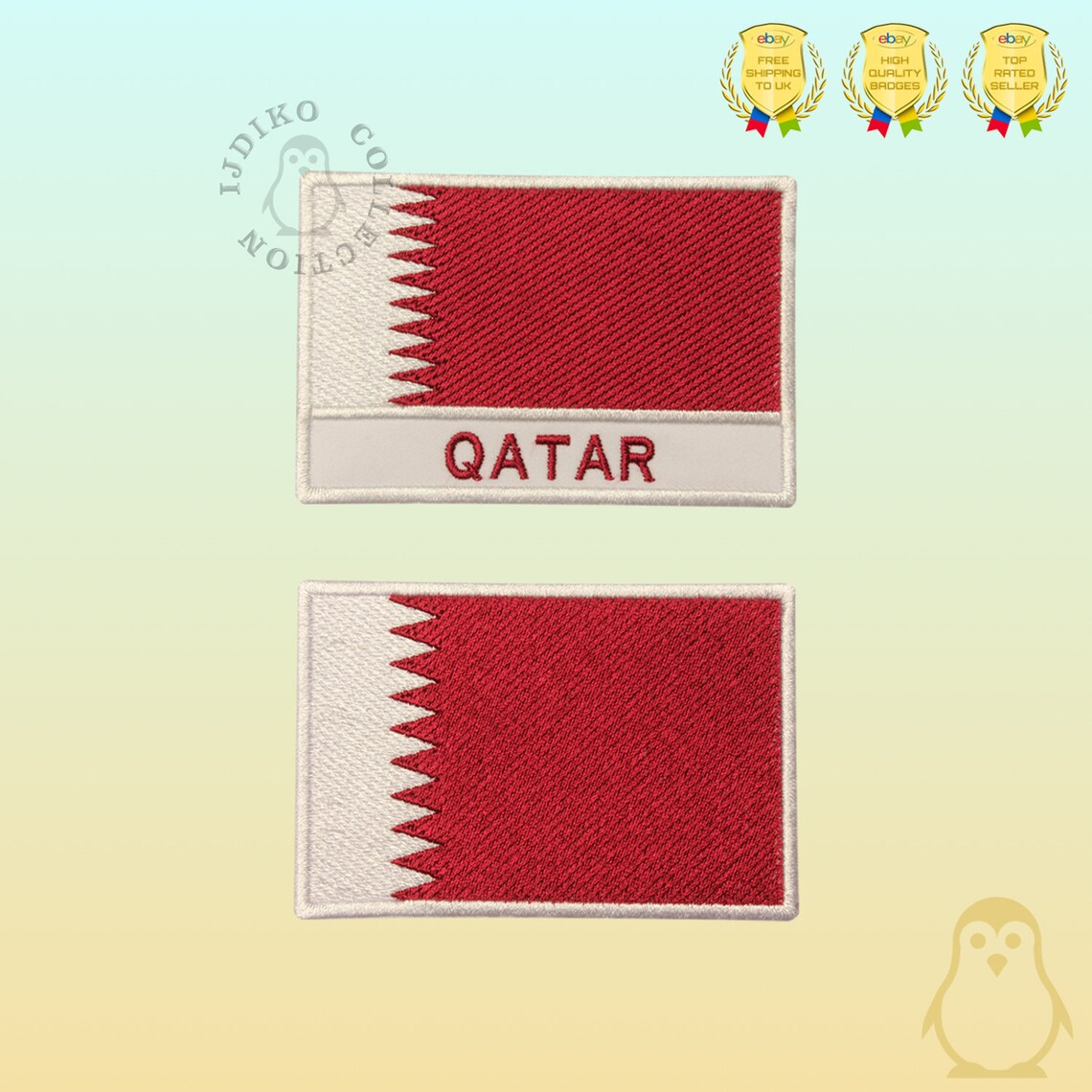 Qatar National Flag Embroidered Iron on Patch Sew on Badge Applique - Etsy
