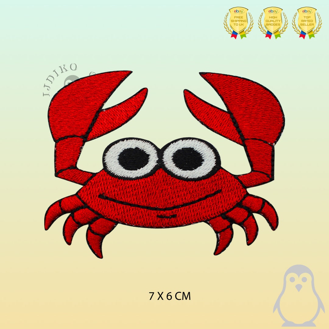 Cute Red Crab Cute Patch Logo Patch Embroidered Iron on Patch Sew on ...