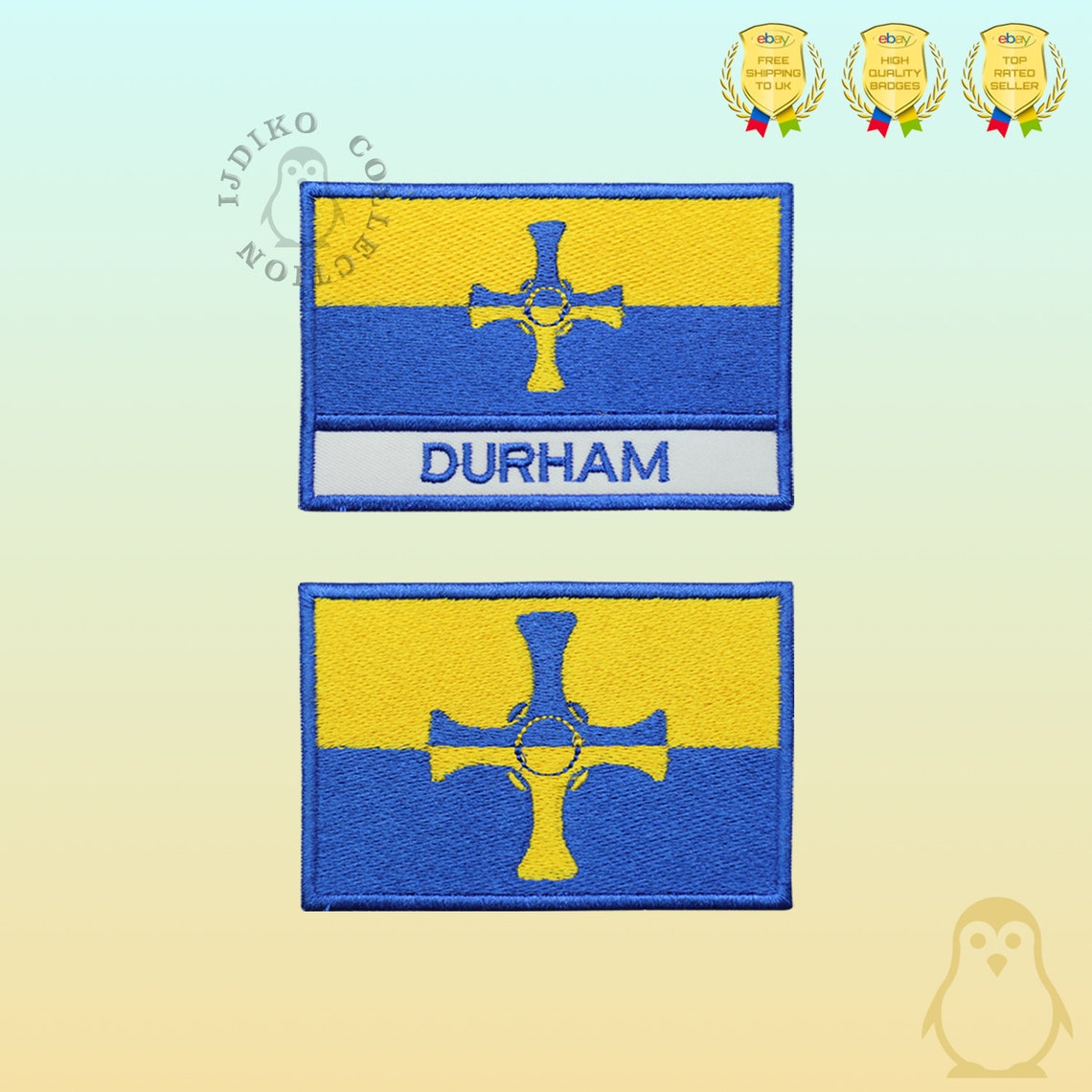 UK DURHAM County Flag Embroidered Iron on Patch Sew on Badge - Etsy