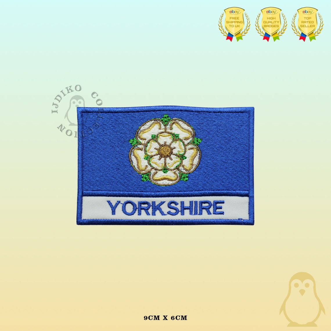 UK YORKSHIRE County Flag Embroidered Iron on Patch Sew on Badge ...