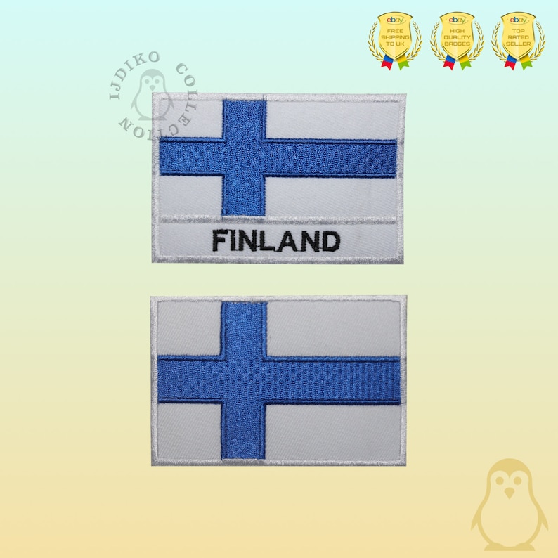 Finland National Flag Embroidered Iron on Patch Sew on Badge Applique ...