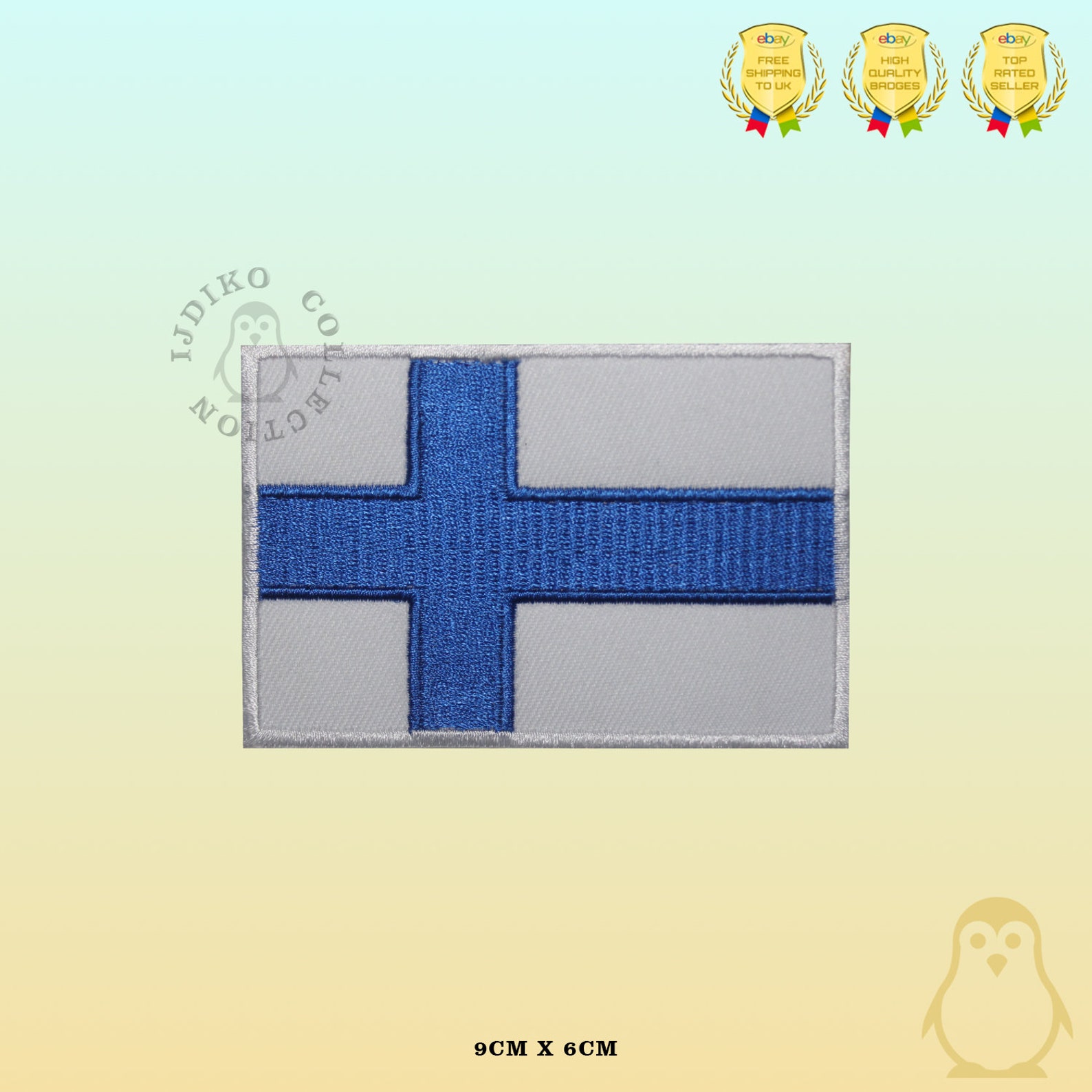 Finland National Flag Embroidered Iron on Patch Sew on Badge Applique ...