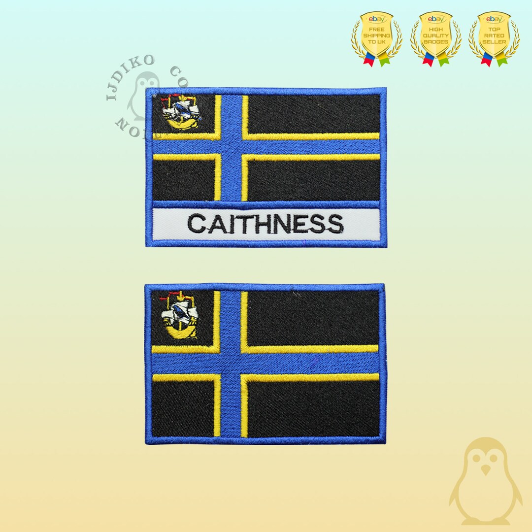 UK CAITHNESS County Flag Embroidered Iron on Patch Sew on Badge ...