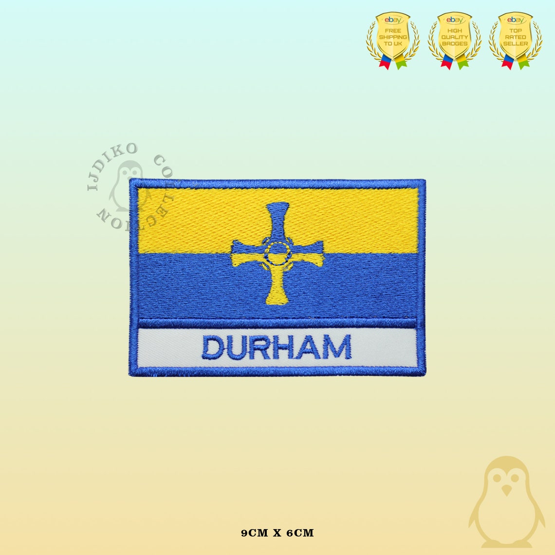 UK DURHAM County Flag Embroidered Iron on Patch Sew on Badge - Etsy