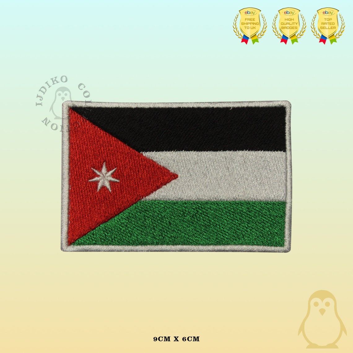 Jordan National Flag Embroidered Iron on Patch Sew on Badge Applique - Etsy