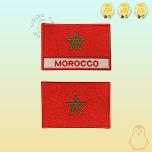Morocco National Flag Embroidered Iron on Patch Sew on Badge Applique - Etsy