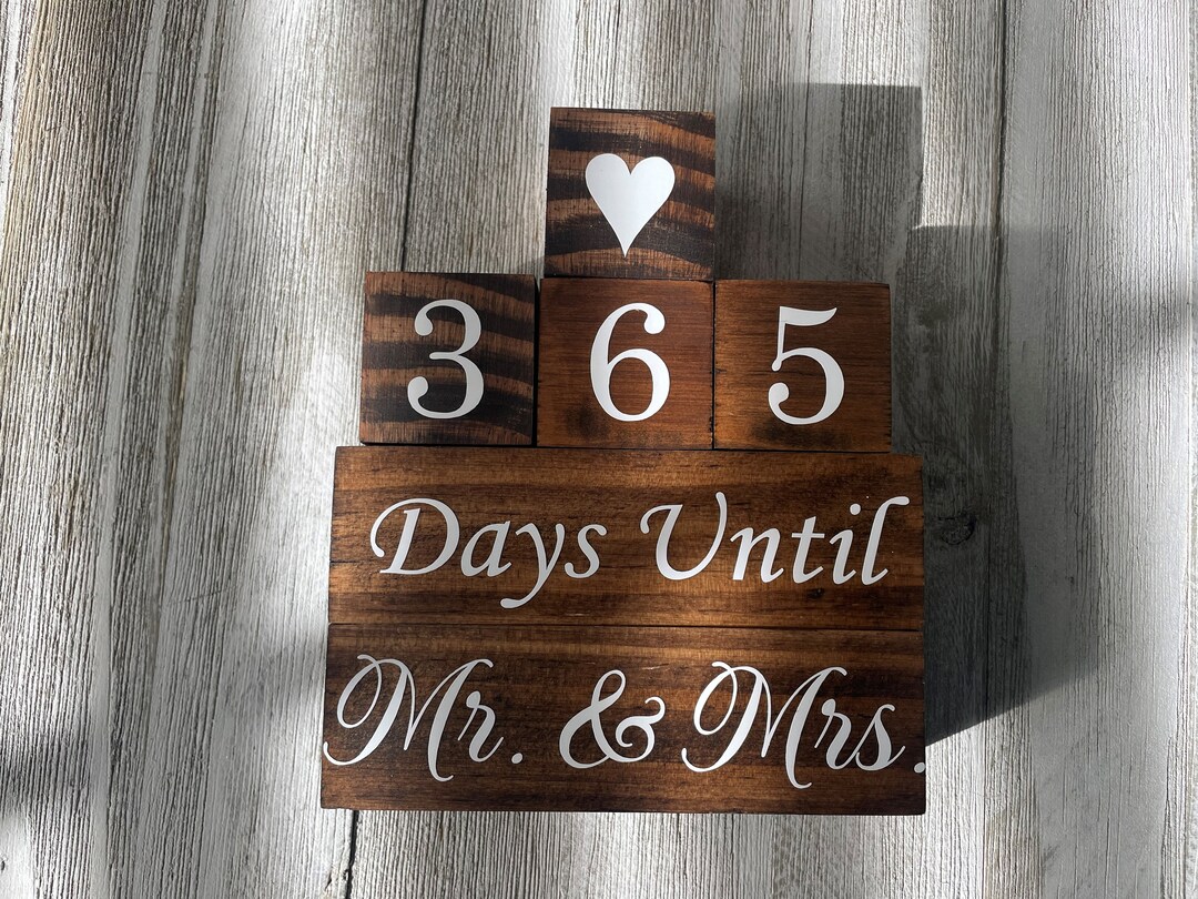 Wooden Wedding Countdown Blocks, Engagement Gifts, Wedding Gifts. - Etsy