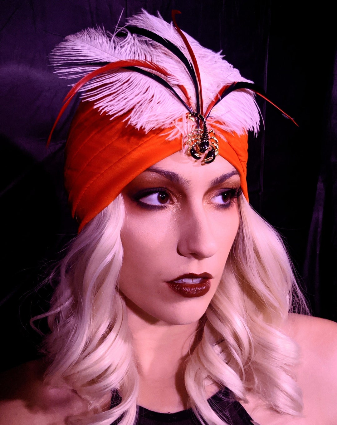 Red 1920s Headpiece // Flapper Headpiece // Scorpion Red Turban Hat - Etsy