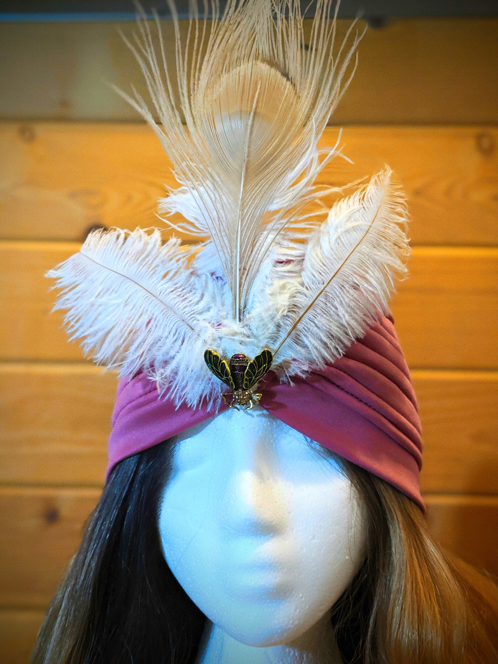 Pink 1920s Headpiece // Flapper Headpiece // Busy Bee Mauve Turban Hat ...