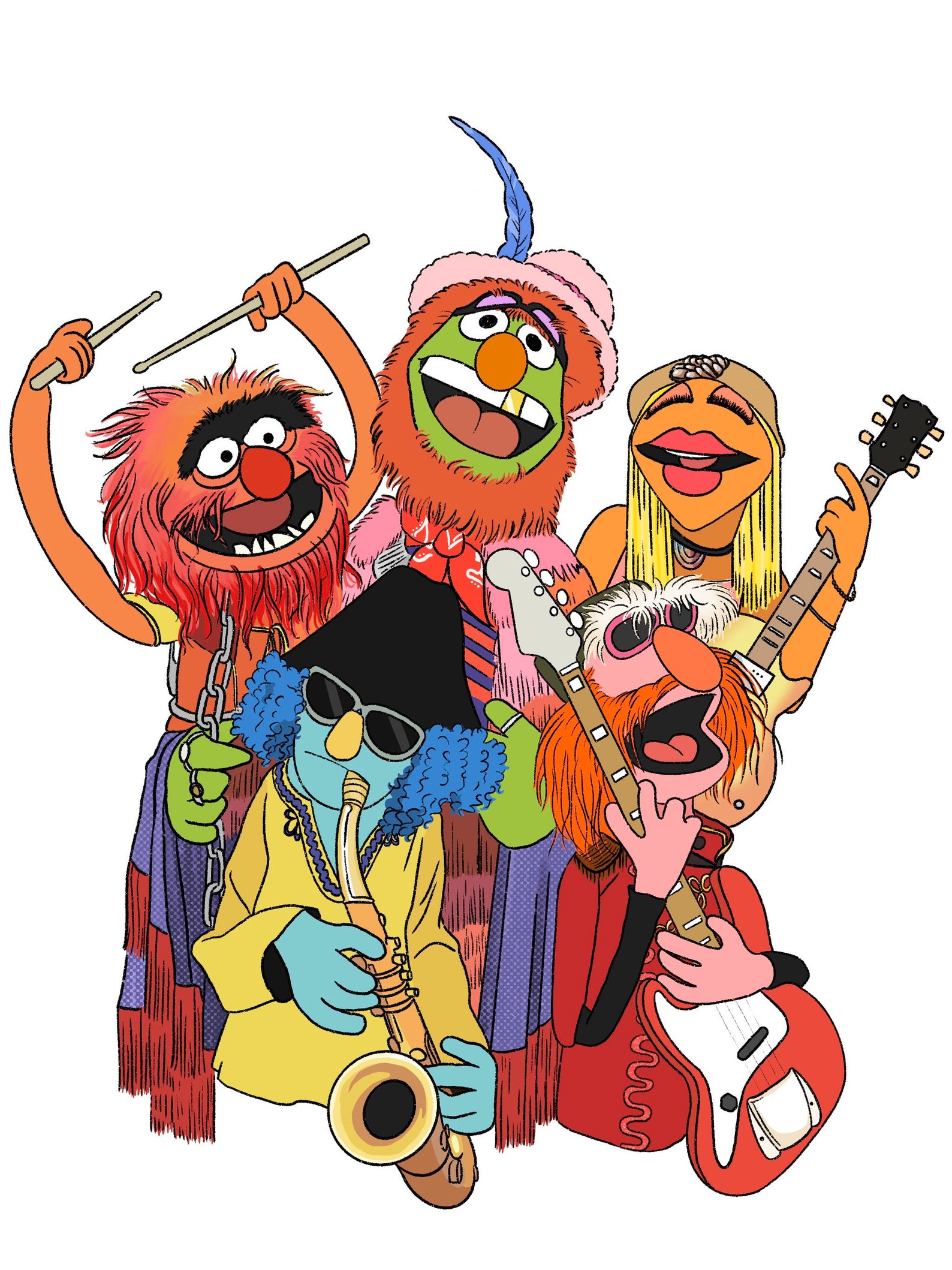 Muppets Dr. Teeth and the Electric Mayhem Vinyl Sticker - Etsy UK