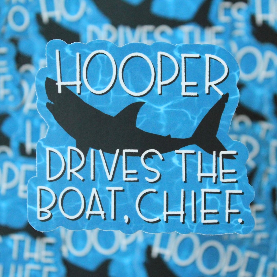 Hooper Drives the Boat, Jaws Vinyl Sticker - Etsy