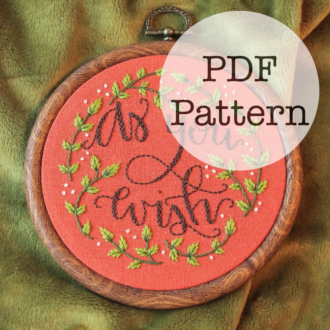 PDF Embroidery Pattern: as You Wish, Princess Bride - Etsy