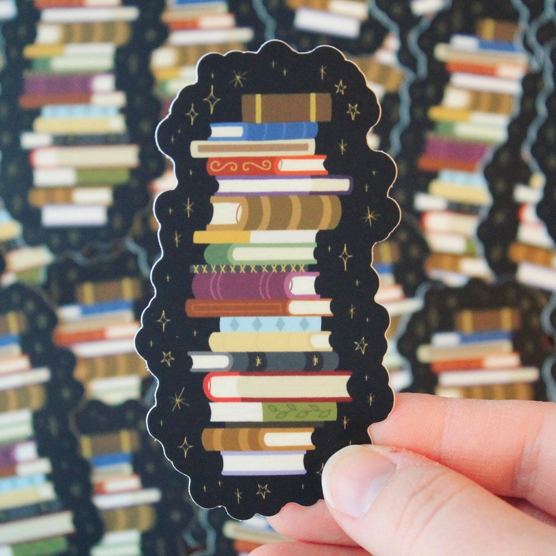 Book Stack Vinyl Sticker - Etsy