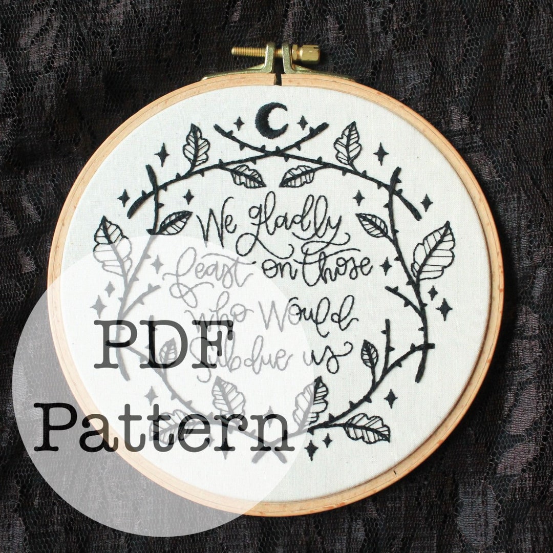 PDF Embroidery Pattern: Gladly Feast, Addams Family - Etsy