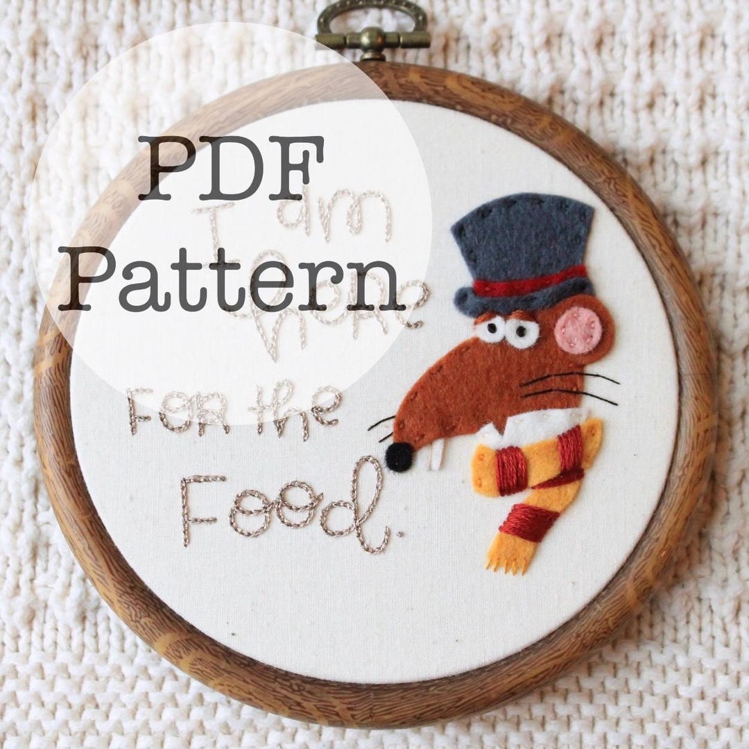 PDF Embroidery Pattern: Here for the Food Rizzo, Muppet Christmas Carol ...