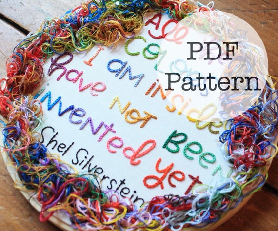 PDF Embroidery Pattern: Colors Poem Rainbow | Etsy