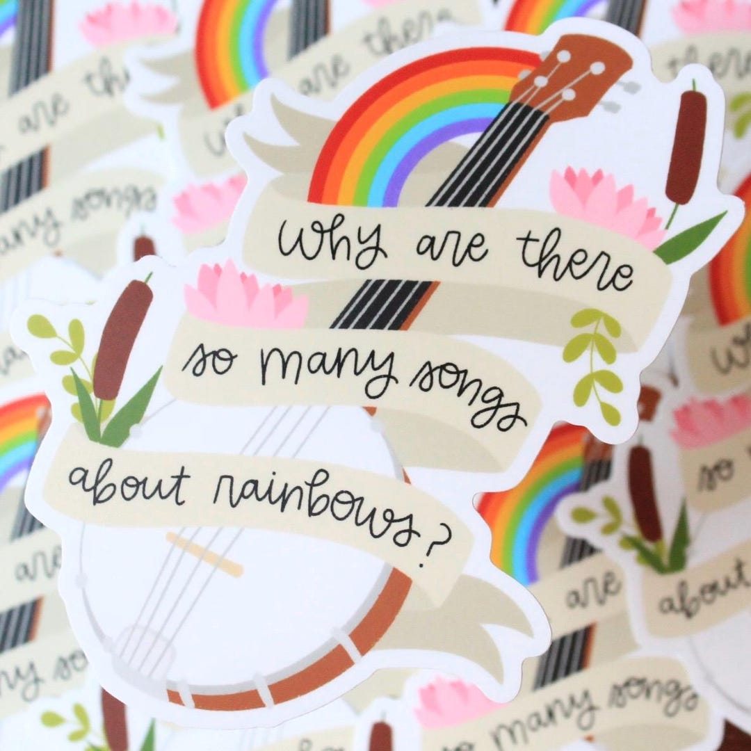 HUGE Rainbow Connection Banjo, Muppets Vinyl Bumper Sticker - Etsy UK